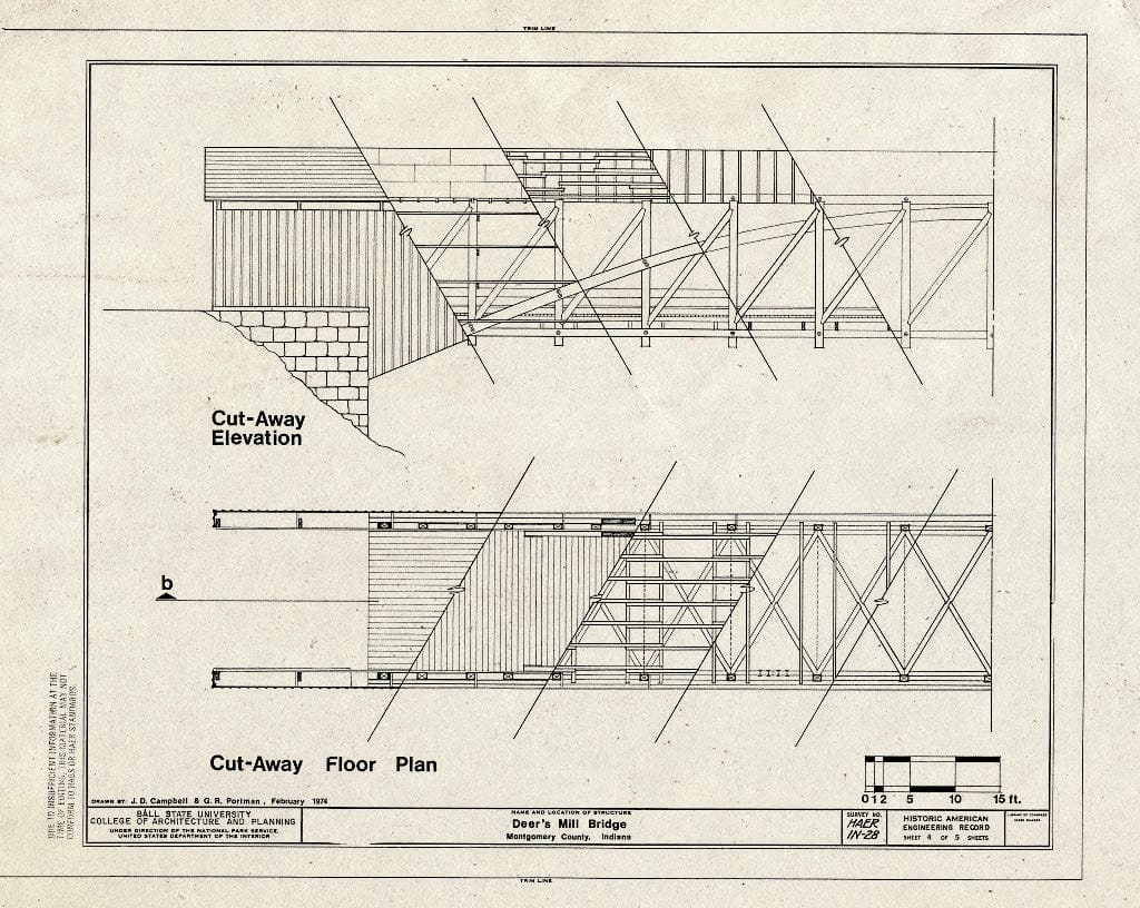 Blueprint Cut-Away Elevation, Cut-Away Floor Plan - Deer's Mill Covere ...