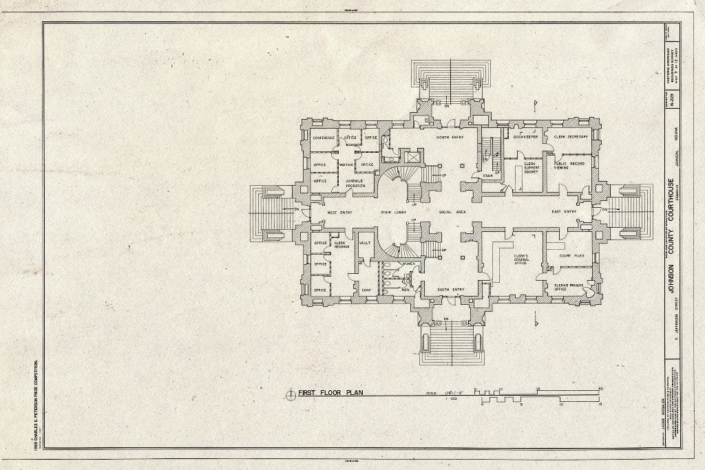 Blueprint HABS IND,41-Frank,1- (Sheet 3 of 13) - Johnson County Courth ...