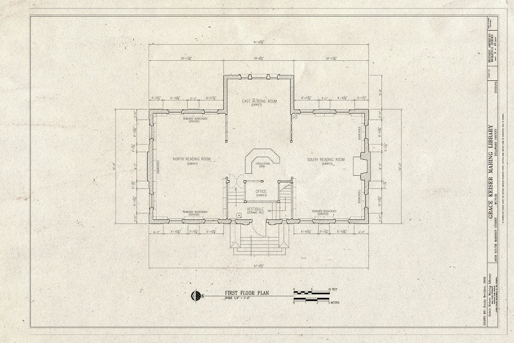 Blueprint First Floor Plan - Grace Keiser Maring Library, 1808 South M ...