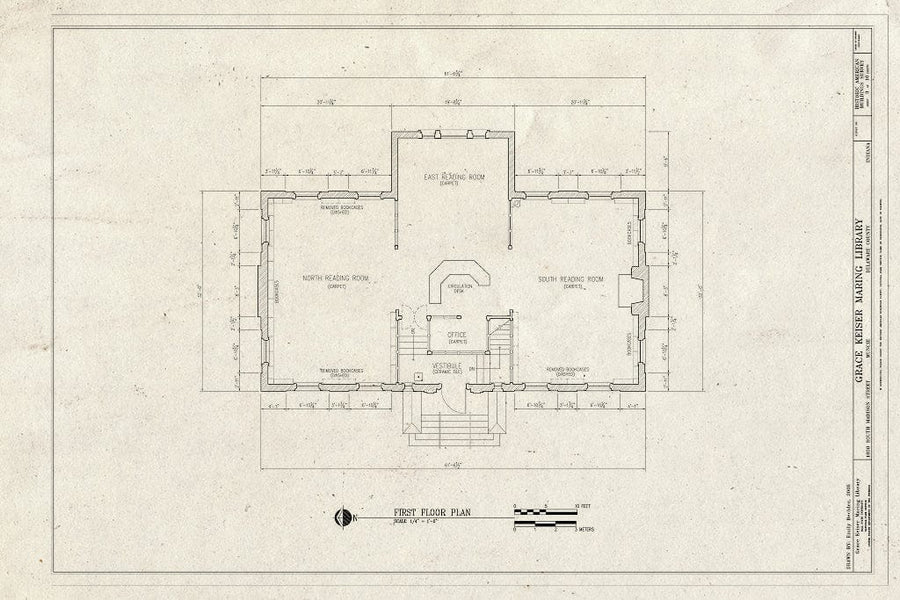 Blueprint First Floor Plan - Grace Keiser Maring Library, 1808 South M ...