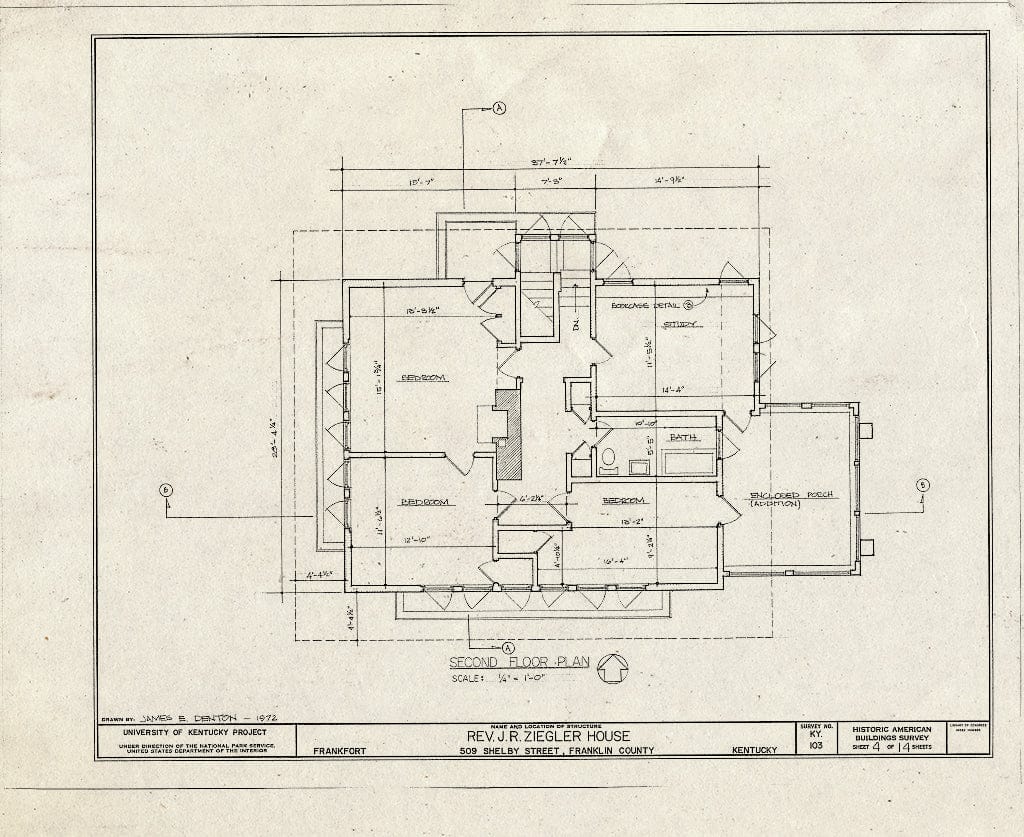 Blueprint HABS KY,37-FRAFO,5- (Sheet 4 of 14) - Reverend Jessie R. Zie ...