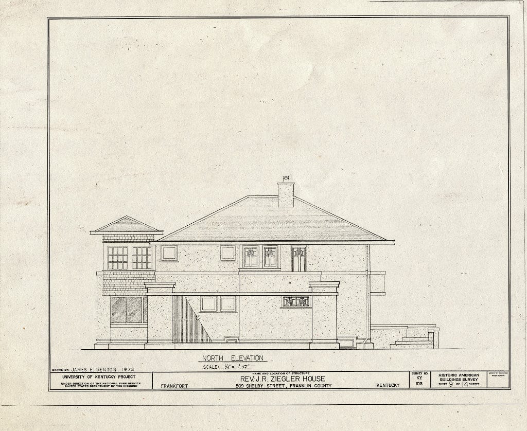 Blueprint HABS KY,37-FRAFO,5- (Sheet 9 of 14) - Reverend Jessie R. Zie ...