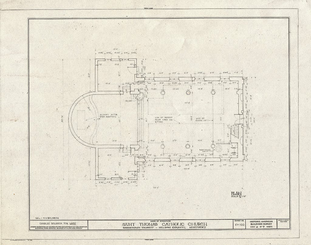 Blueprint HABS KY,90-Barto.V,2- (Sheet 2 of 7) - St. Thomas Catholic C ...