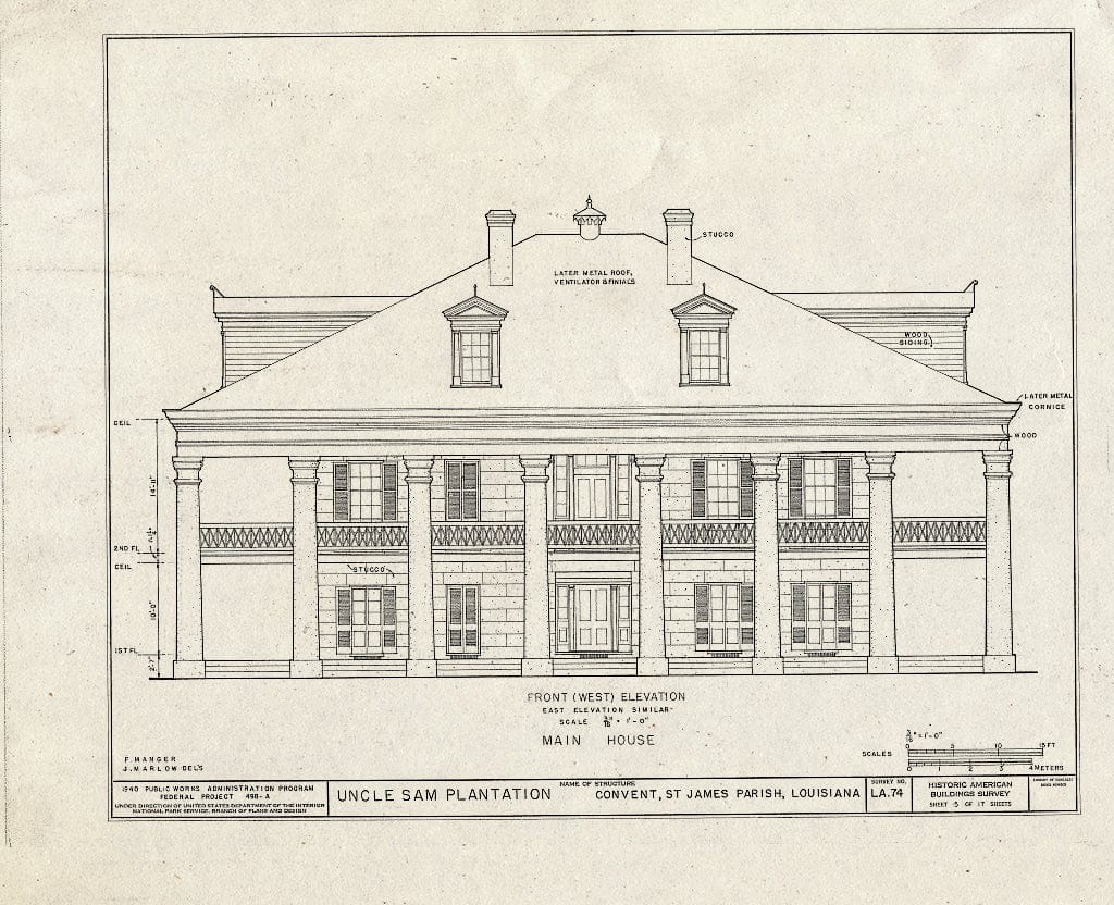 Blueprint HABS LA,47-Conv.V,1- (Sheet 5 of 17) - Uncle Sam Plantation ...