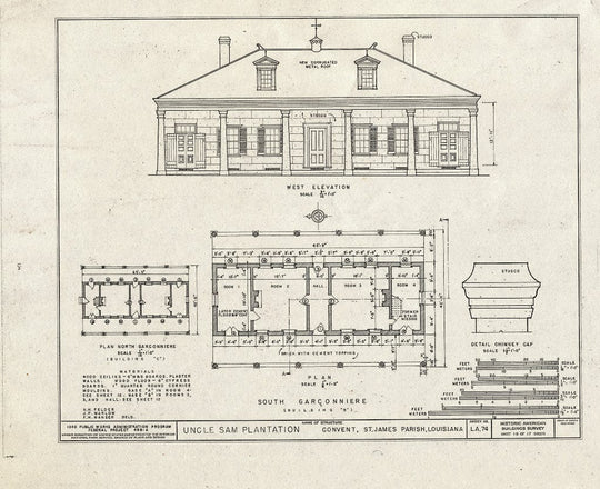 Blueprint HABS LA,47-Conv.V,1- (Sheet 10 of 17) - Uncle Sam Plantation ...