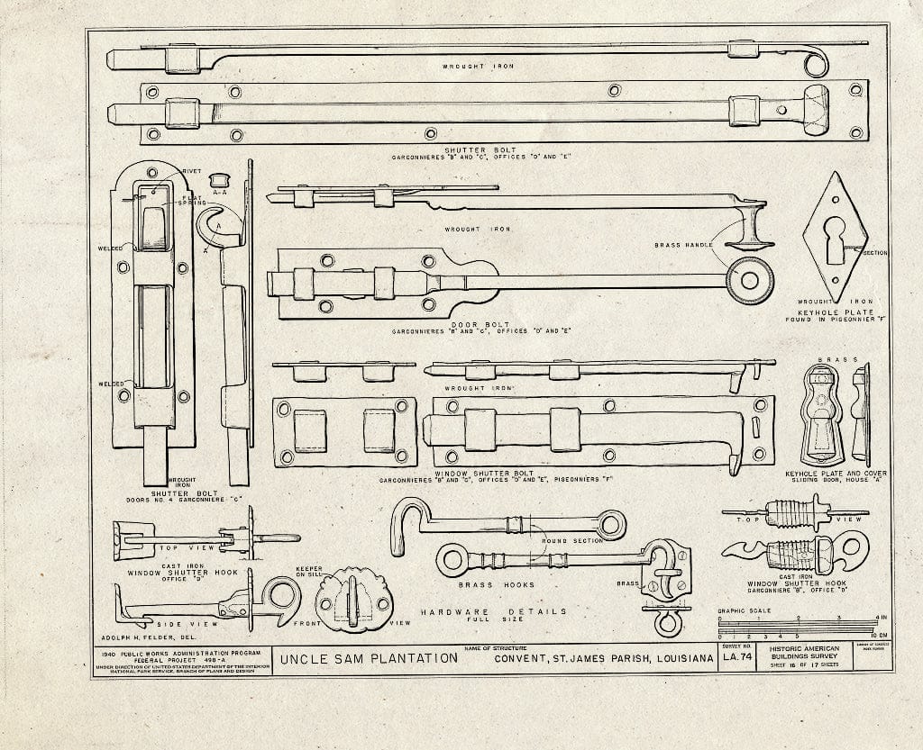 Blueprint HABS LA,47-Conv.V,1- (Sheet 16 of 17) - Uncle Sam Plantation ...