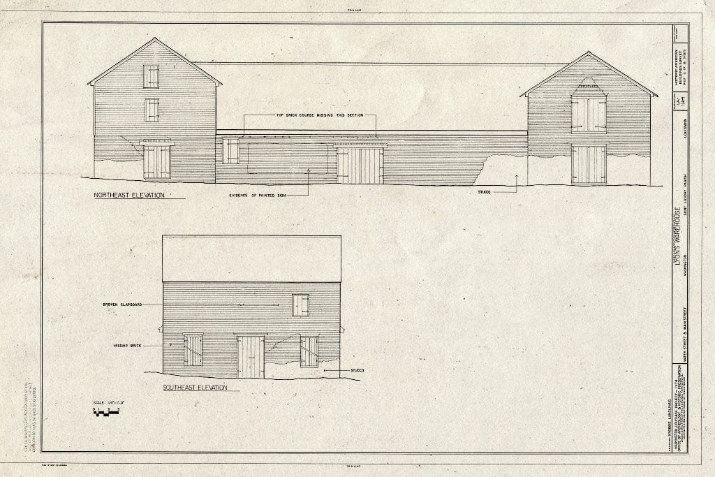 Blueprint HABS LA,49-WASH,4- (Sheet 4 of 6) - Lyons Warehouse, Water ...