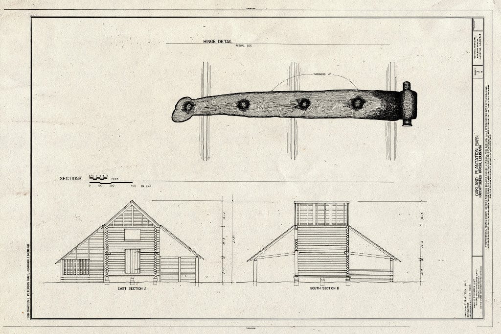 Blueprint HABS LA,35-Berm,2-J- (Sheet 3 of 4) - Oakland Plantation, Ba ...