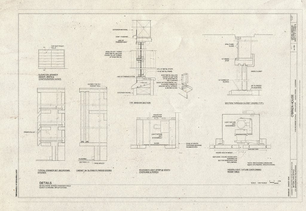 Blueprint Details, Including Light fixtures, cabinetry, and Windows ...