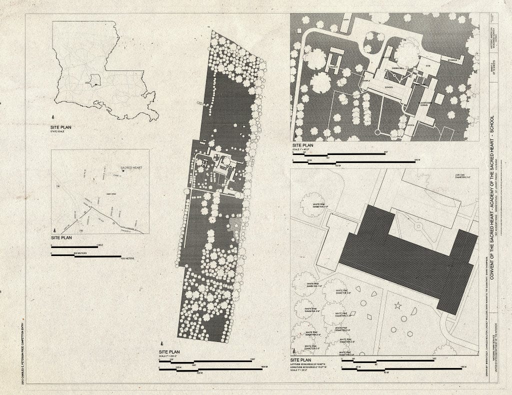 Blueprint Site Plans - Convent of The Sacred Heart, School, 1821 Acade ...