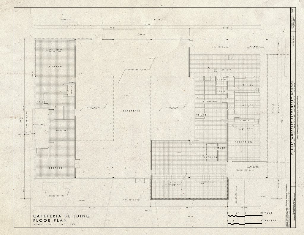 Blueprint Cafeteria Building Floor Plan - Phillis Wheatley Elementary ...