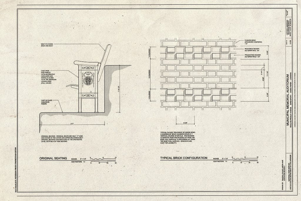 Blueprint Original Seating and Typical Brick Configuration - Municipal ...