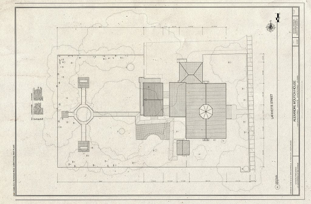 Blueprint Site Plan - Alexandre Mouton House, 1122 Lafayette Street, L ...