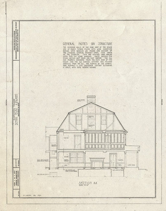 Blueprint HABS Mass,6-Deer,15- (Sheet 5 of 5) - Godfrey Nims House, Ol ...