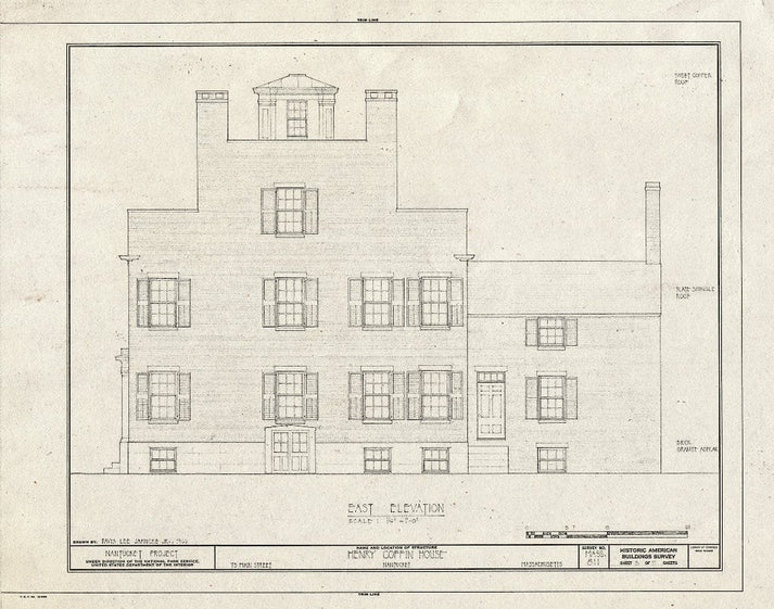 Blueprint HABS Mass,10-NANT,13- (Sheet 8 of 11) - Henry Coffin House ...