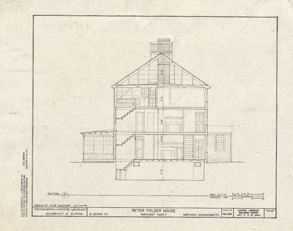 Blueprint HABS Mass,10-NANT,44- (Sheet 11 of 14) - Peter Folger House ...