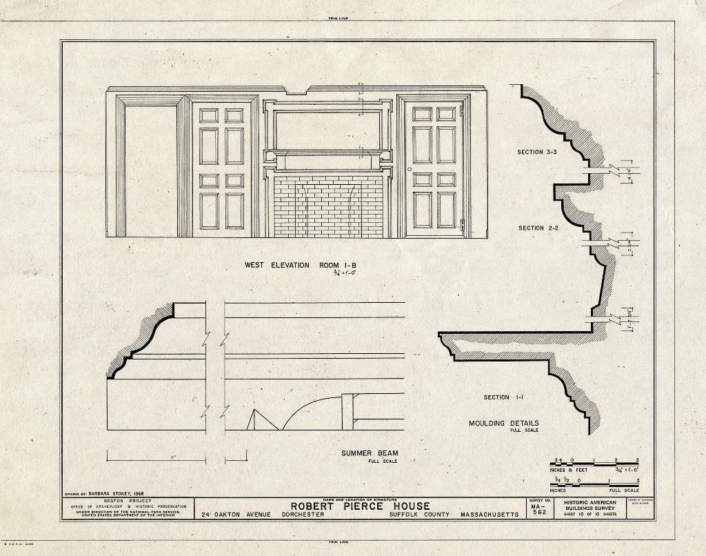 Blueprint HABS Mass,13-DORCH,7- (Sheet 10 of 10) - Robert Pierce House ...