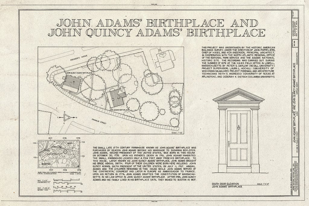 Blueprint HABS Mass,11-QUI,6- (Sheet 1 of 4) - John Adams Birthplace ...