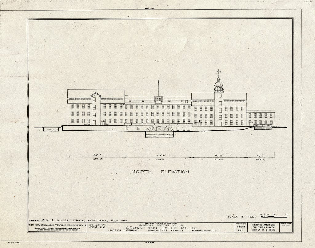 Blueprint HABS Mass,14-UXN,1- (Sheet 2 of 3) - Crown & Eagle Mills, 12 ...