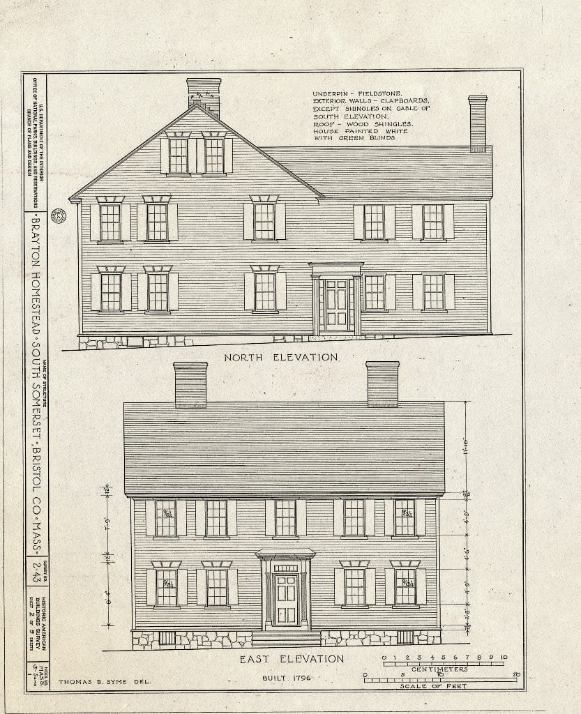 Blueprint HABS Mass,3-SOMS,1- (Sheet 2 of 9) - John Brayton Homestead ...