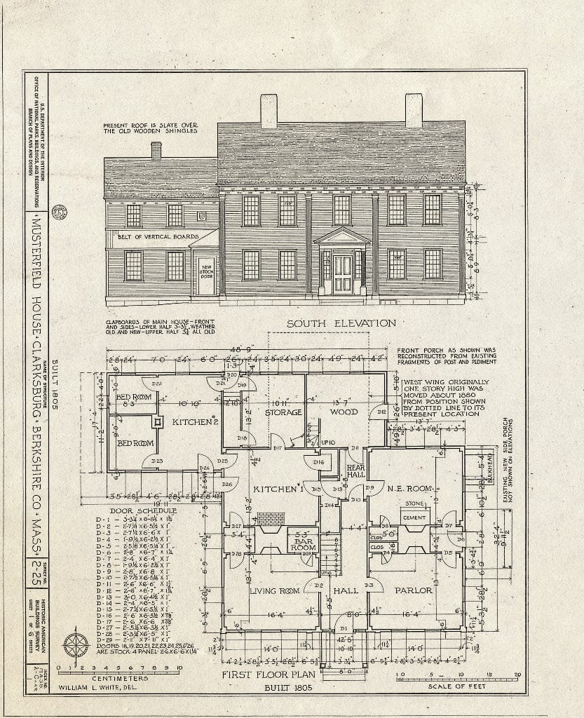 Blueprint HABS Mass,2-CLAR,1- (Sheet 1 of 6) - Musterfield House, Midd ...