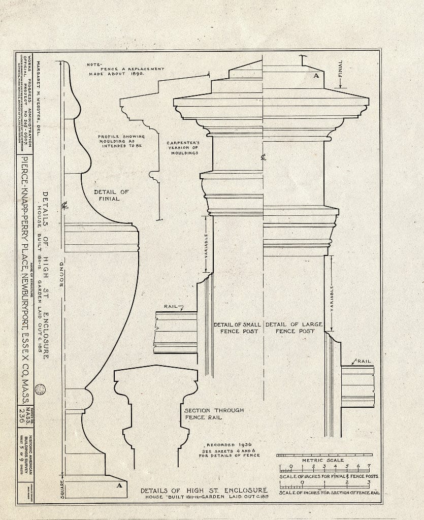 Blueprint HABS Mass,5-NEWBP,24- (Sheet 5 of 9) - Pierce-Knapp-Perry Pl ...
