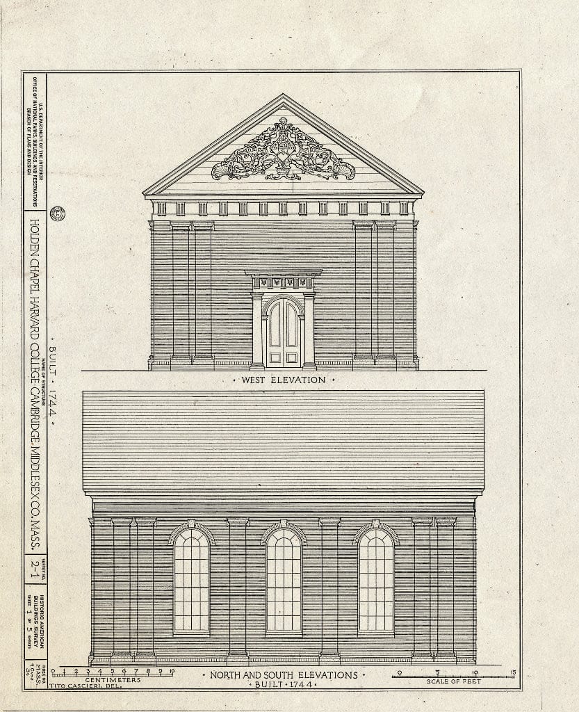 Blueprint HABS Mass,9-CAMB,3C- (Sheet 1 of 5) - Harvard College, Holde ...