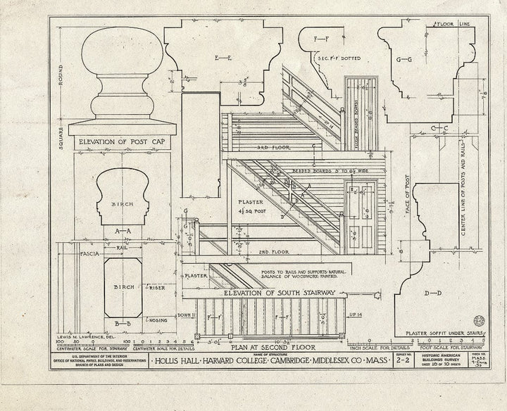 Blueprint HABS Mass,9-CAMB,3D- (Sheet 10 of 10) - Harvard College, Hol ...