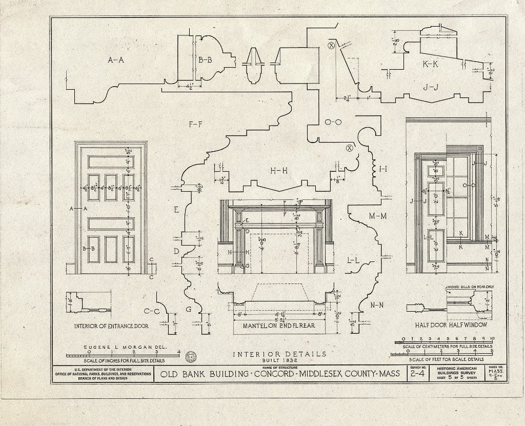 Blueprint HABS Mass,9-CON,8- (Sheet 5 of 5) - Old Bank Building, Main ...