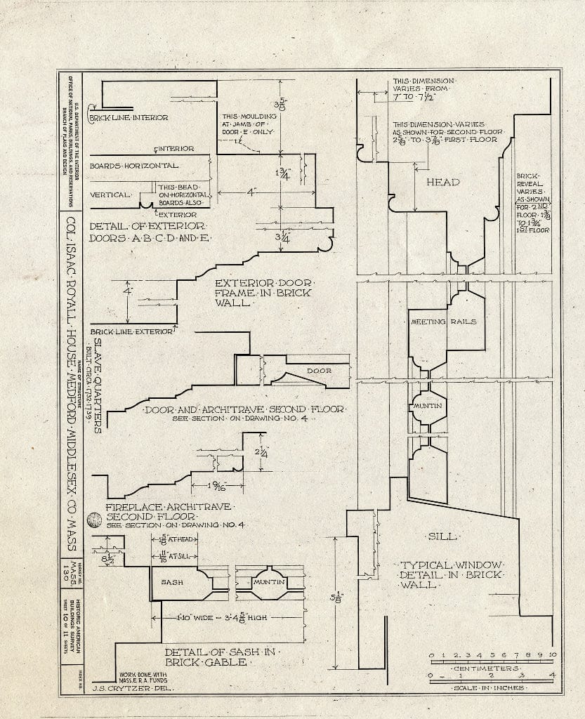 Blueprint HABS Mass,9-MED,1B- (Sheet 10 of 11) - Colonel Isaac Royall ...