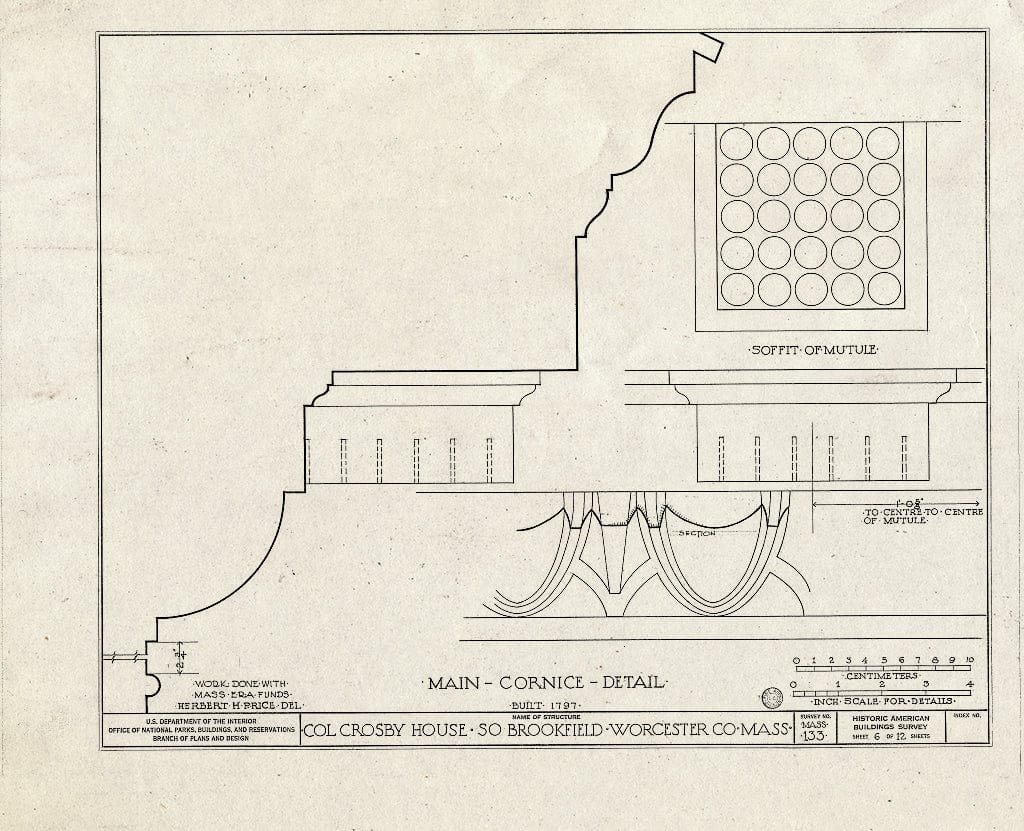 Blueprint HABS Mass,14-Brok,1- (Sheet 6 of 12) - Colonel J. Crosby Hou ...