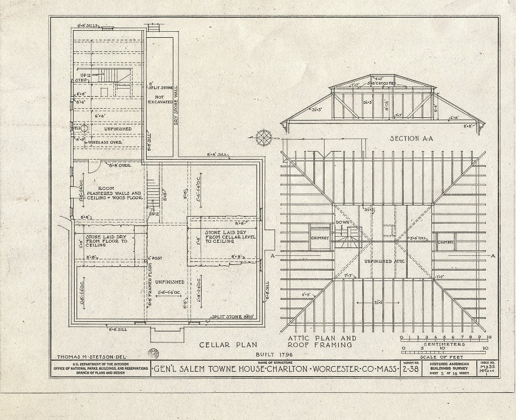 Blueprint HABS Mass,14-Char,1- (Sheet 2 of 16) - General Salem Towne H ...