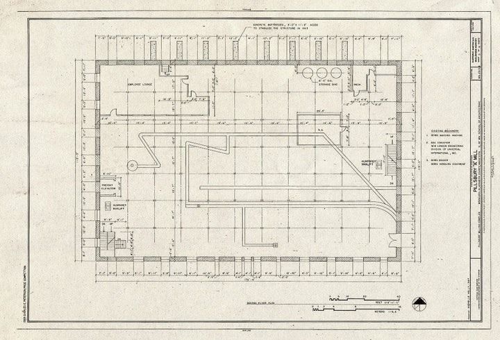 Blueprint Second Floor Plan - Pillsbury Milling Complex, Pillsbury A M ...
