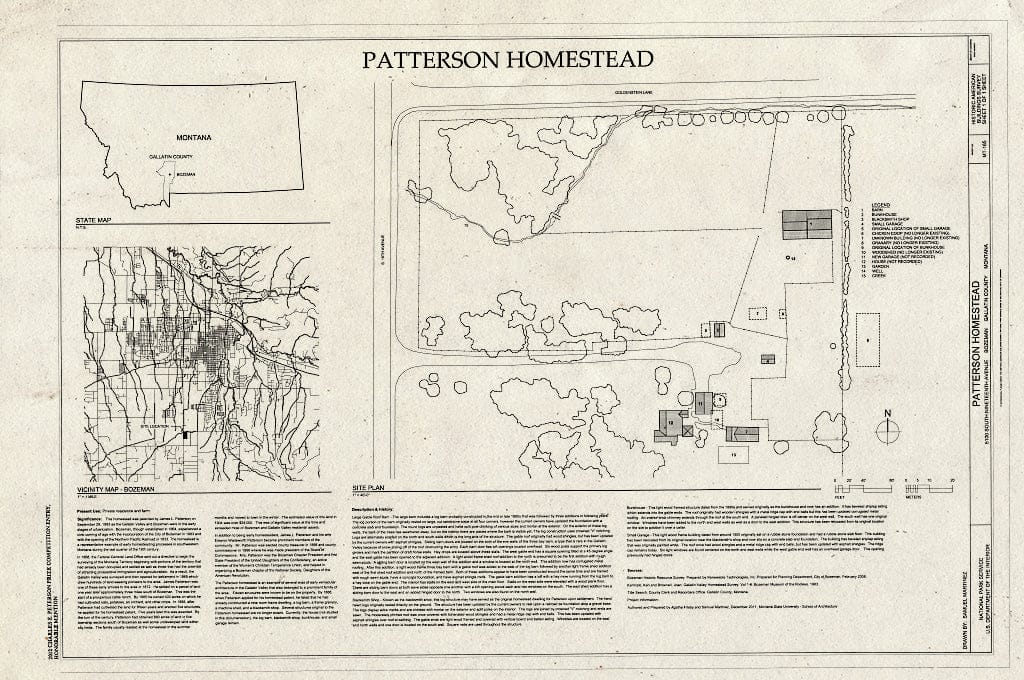 Blueprint Cover Sheet and Site Plan - Patterson Homestead, 5100 South ...