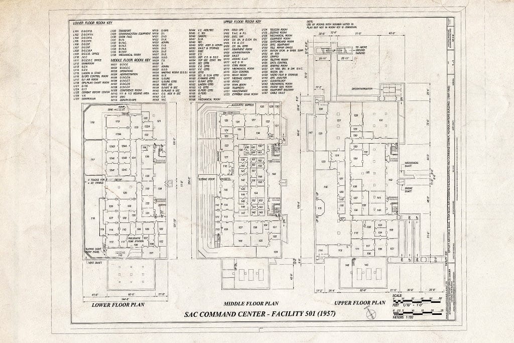 Blueprint Floor Plans - Offutt Air Force Base, Strategic Air Command H ...