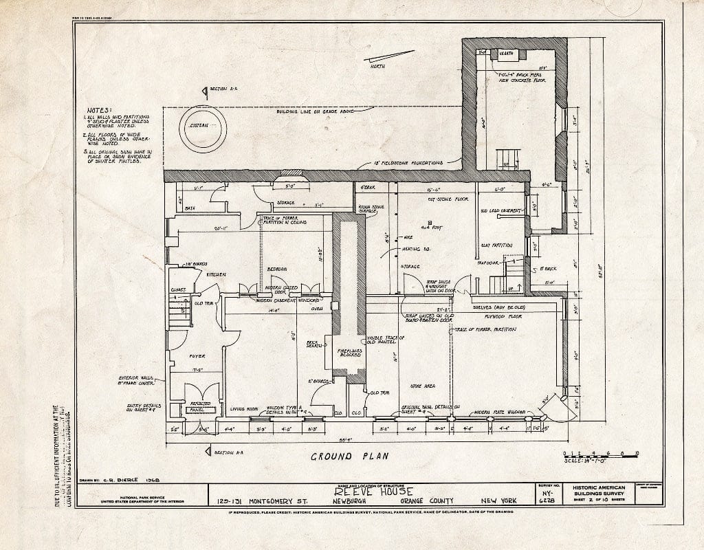 Blueprint HABS NY,36-Newb,18- (Sheet 2 of 10) - Reeve House, 129-131 M ...