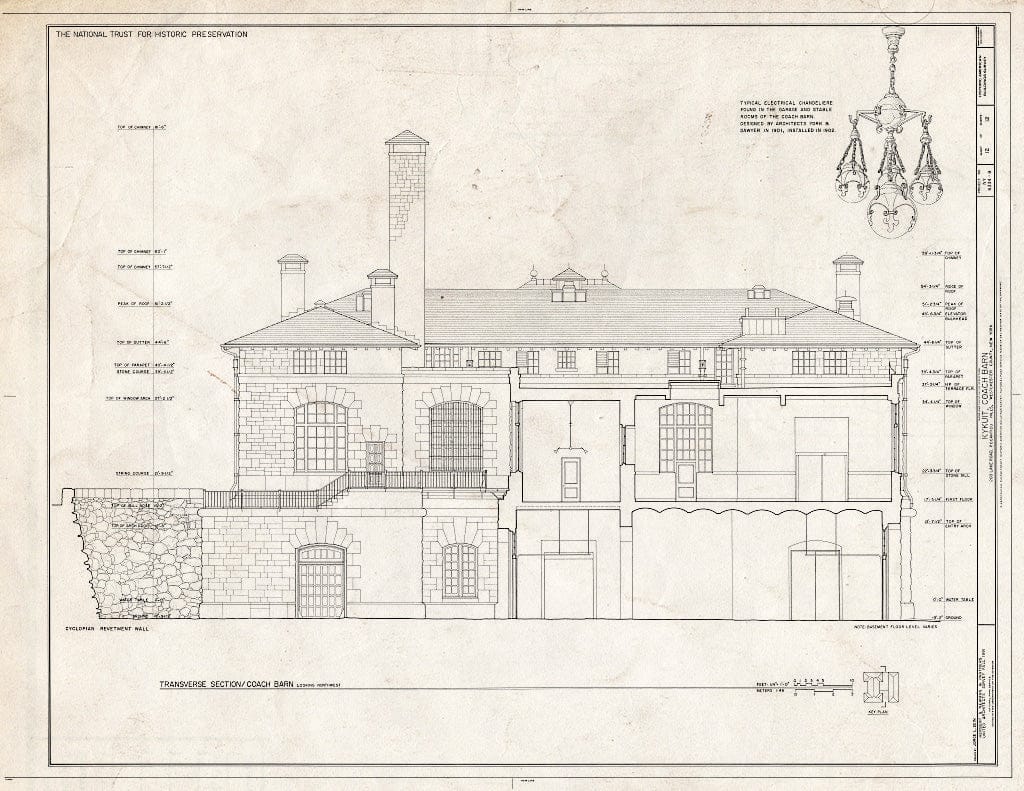 Blueprint HABS NY,60-POHI,1B- (Sheet 12 of 12) - Kykuit, Coach Barn, 2 ...
