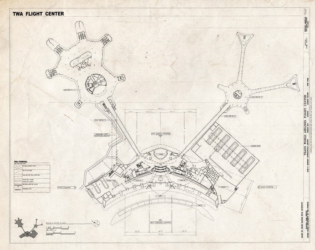 Blueprint Main Floor Plan - Trans World Airlines Flight Center, John F ...