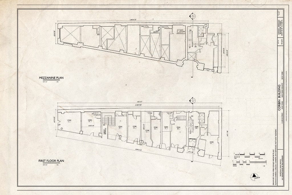 Blueprint Mezzanine and First Floor Plans - Corbin Building, 11 John S ...