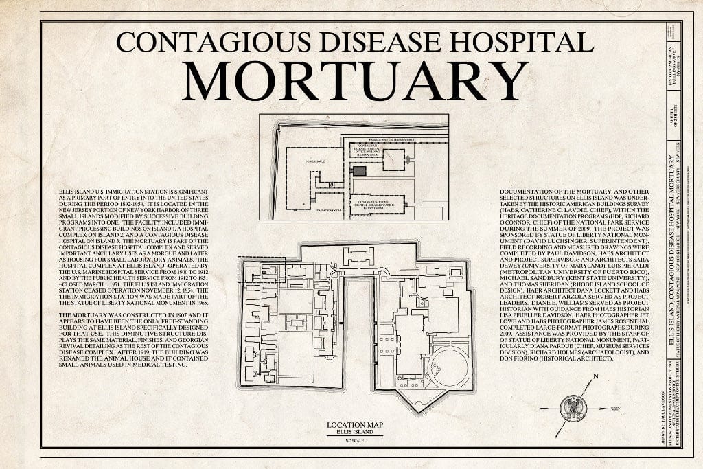 Blueprint Cover Sheet - Ellis Island, Contagious Disease Hospital Mort ...