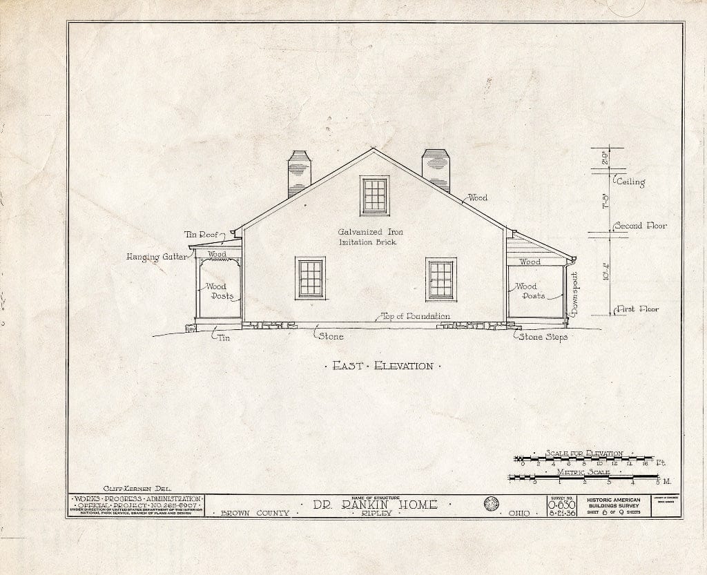 Blueprint HABS Ohio,8-RIP,1- (Sheet 6 of 9) - Dr. John Rankin House, L ...