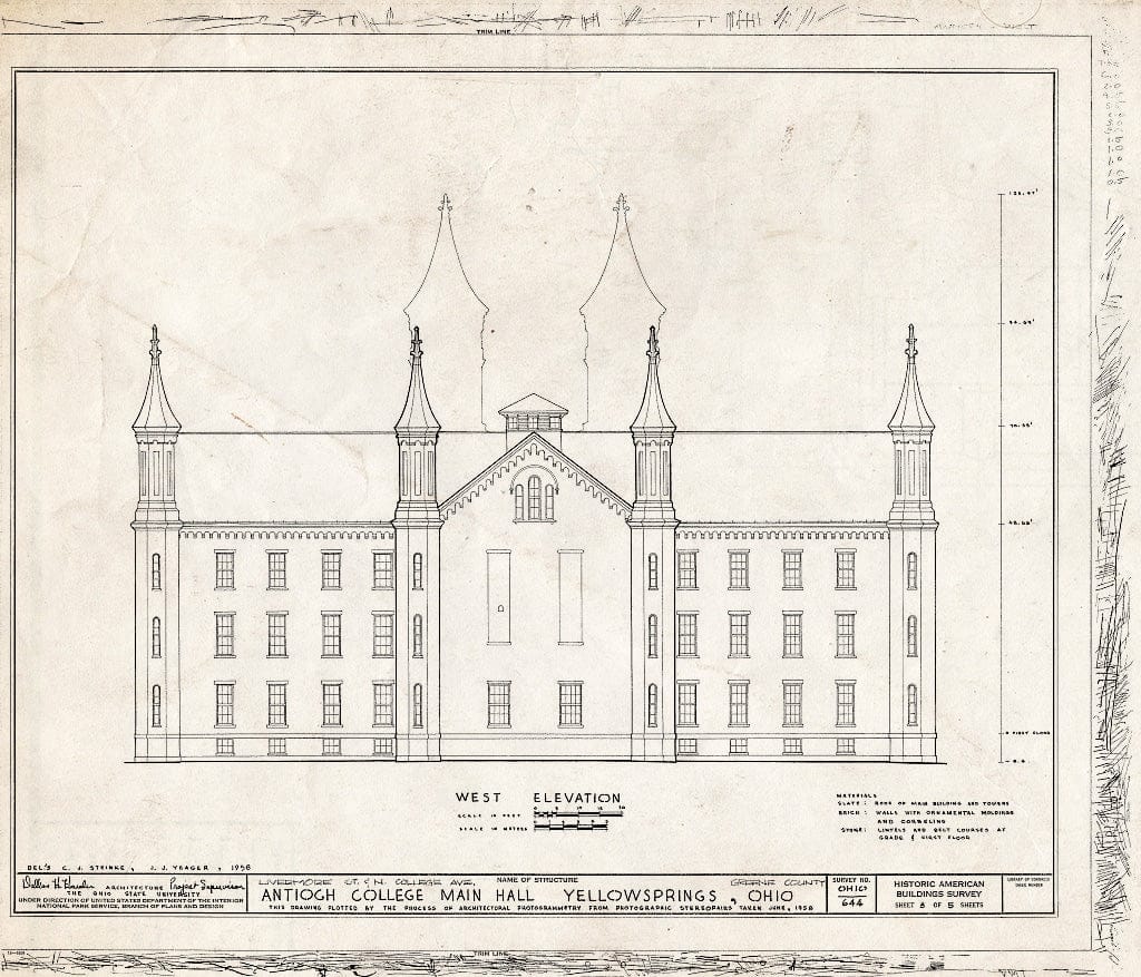 Blueprint HABS Ohio,29-YEL,1A- (Sheet 3 of 5) - Antioch College, Main ...