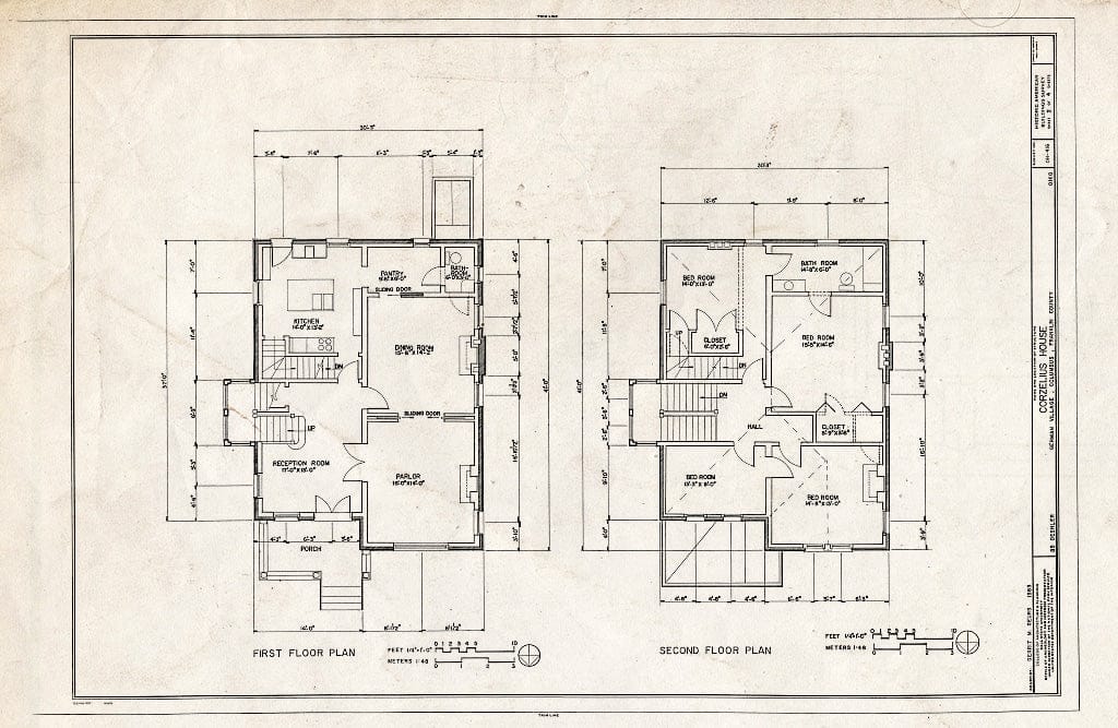 Blueprint HABS Ohio,25-COLB,7- (Sheet 2 of 4) - Corzelius House, 85 De ...