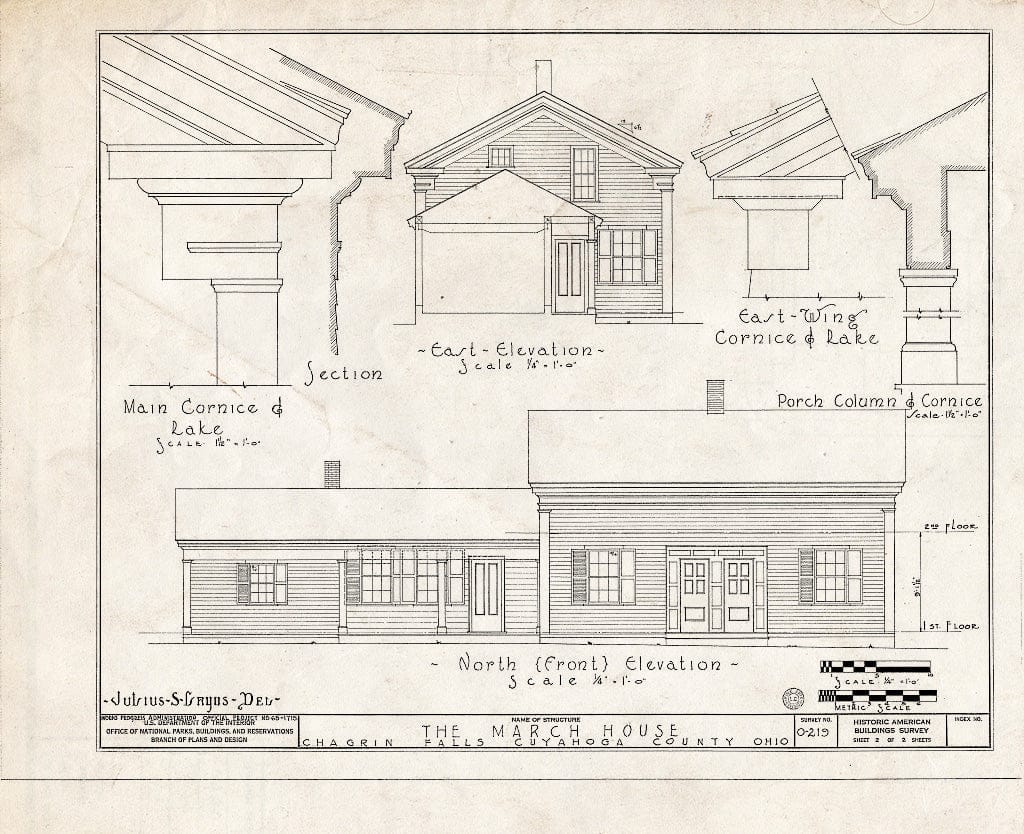 Blueprint HABS Ohio,18-CHAFA,2- (Sheet 2 of 2) - H. W. March House, Ea ...