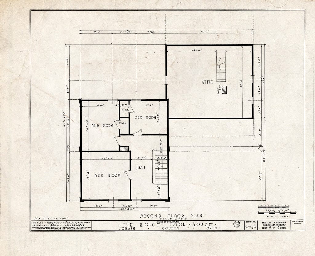 Blueprint HABS Ohio,47-Hunt.V,2- (Sheet 2 of 8) - Captain Tracey House ...