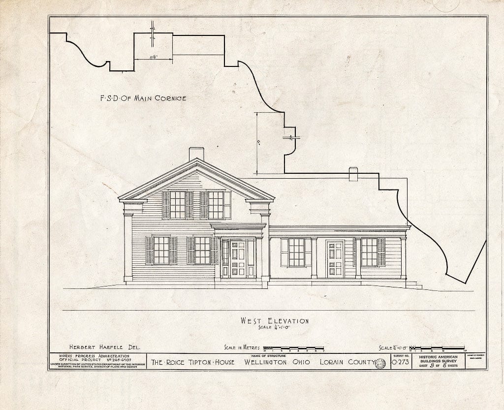 Blueprint HABS Ohio,47-Hunt.V,2- (Sheet 3 of 8) - Captain Tracey House ...