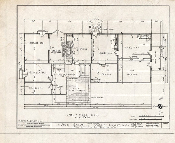 Blueprint HABS Ohio,32-FIND.V,1- (Sheet 1 of 6) - P. W. Ewing House, R ...