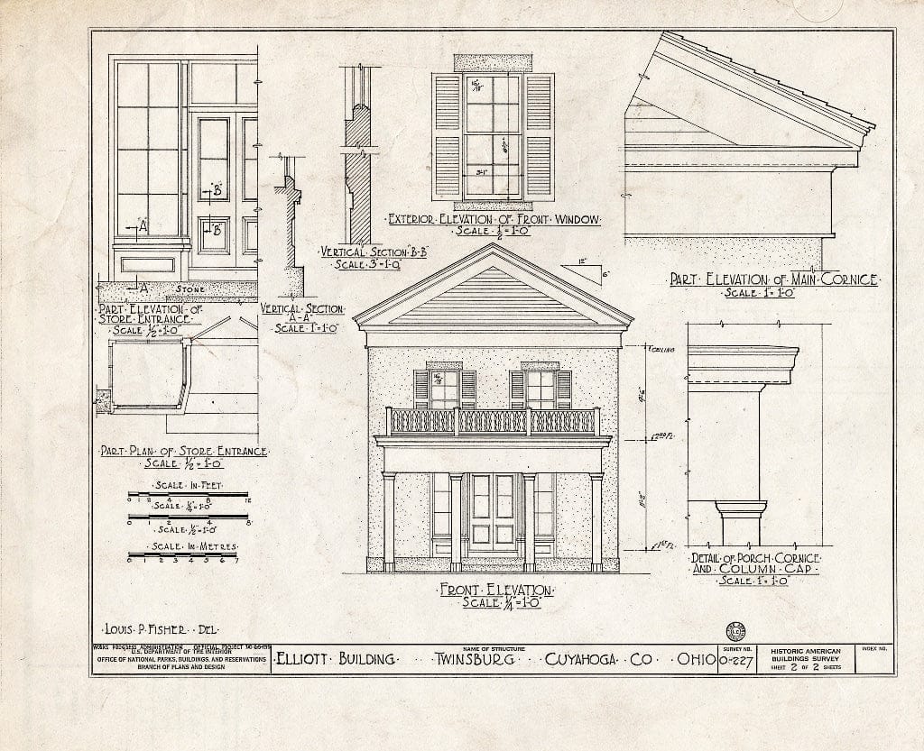 Blueprint HABS Ohio,77-TWINB,2- (Sheet 2 of 2) - Elliott Building, Rou ...