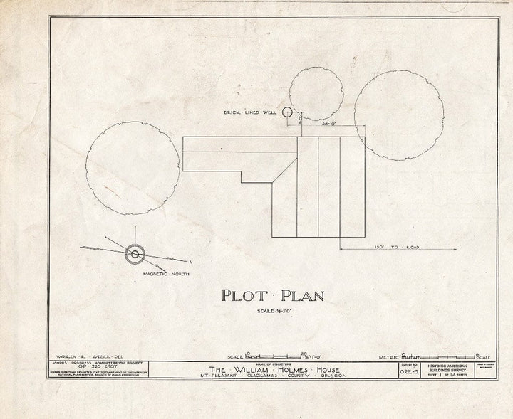 Blueprint HABS ORE,3-MOUPL,1- (Sheet 1 of 14) - William Holmes House ...