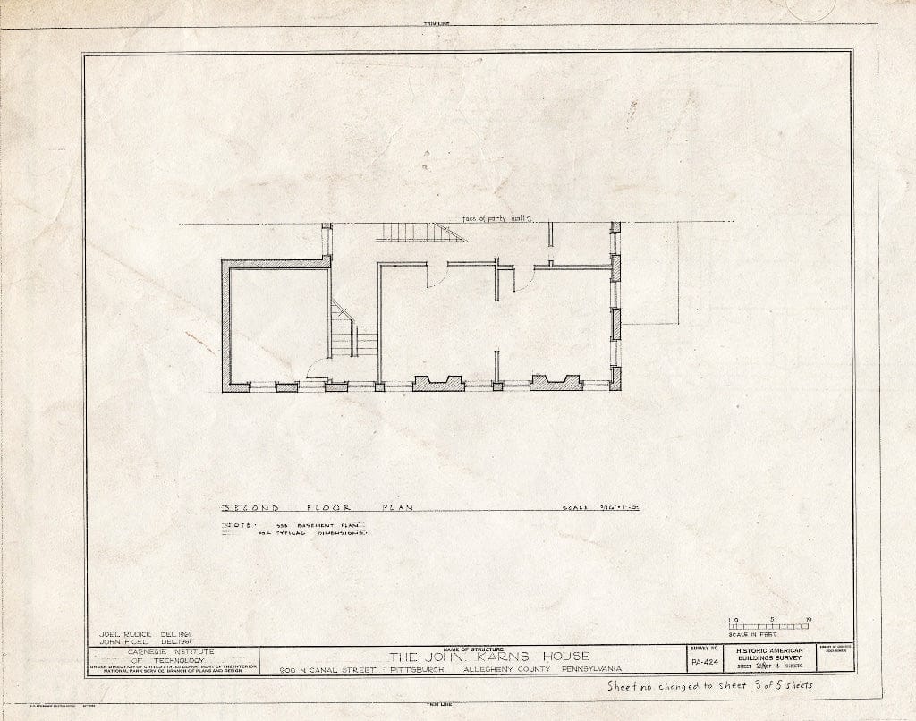 Blueprint HABS PA,2-PITBU,16- (Sheet 3 of 5) - John Karns House, 900 N ...